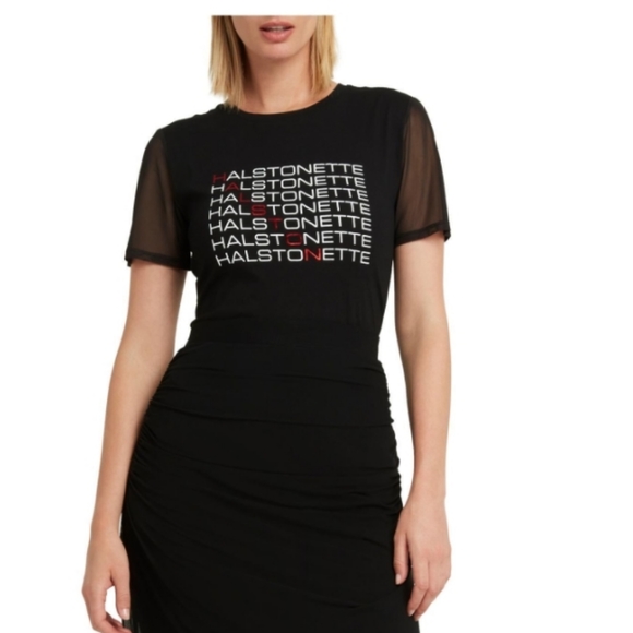 H by Halston | Tops | Halston Logo Tee | Poshmark